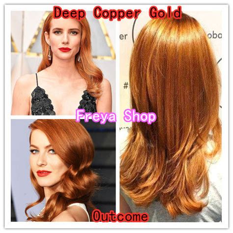 Deep Copper Gold Hair Color With Oxidant Bob Keratin Permanent Hair Dye Lazada Ph