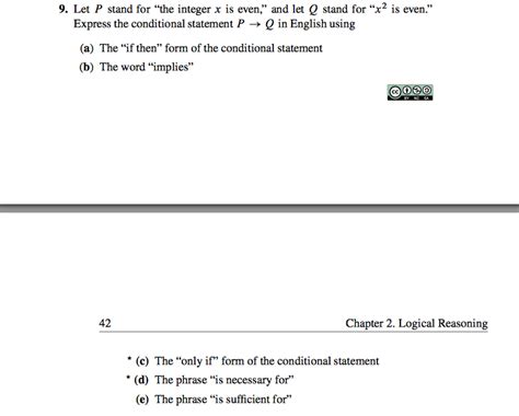Solved 9 Let P Stand For The Integer X Is Even And Let Q