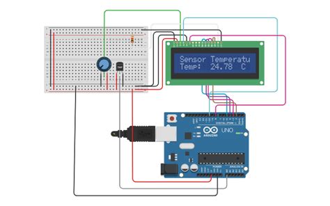 Circuit Design Sensor Temperatura Tinkercad