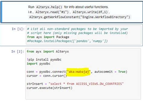connect python to odbc using connection alias alteryx community