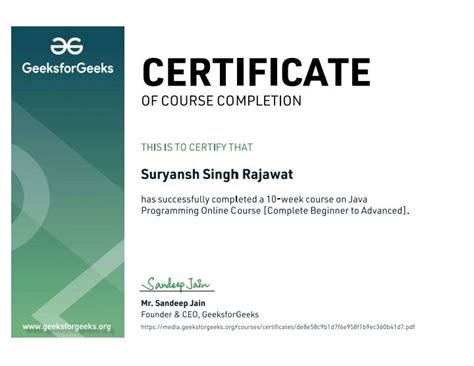 suryansh singh rajawat on linkedin java sandeepjain gfg