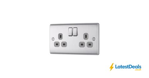 British General Nexus Metal 13a 2 Gang Dp Switched Plug Socket £7 49 At Screwfix