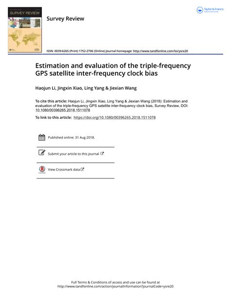 Pdf Estimation And Evaluation Of The Triple Frequency Gps Satellite Inter Frequency Clock Bias