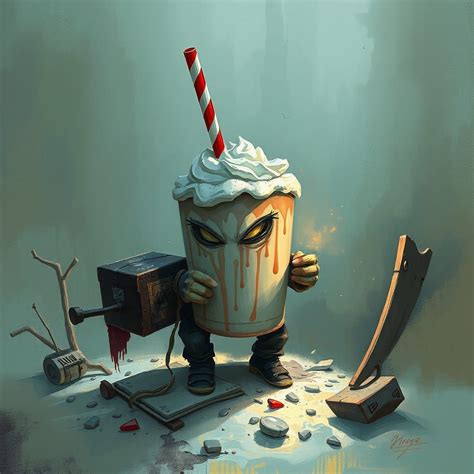 Tiny Milkshake Adventure Platinum Surreal Retro Futuristic