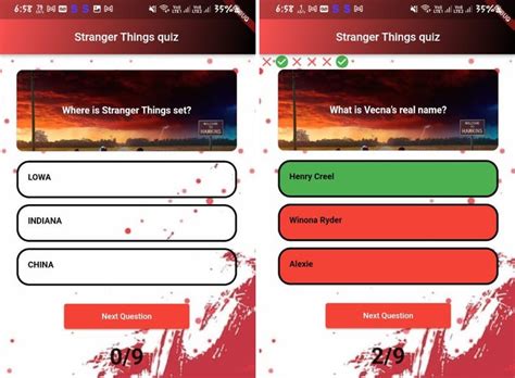 flutter quiz app based on stranger things