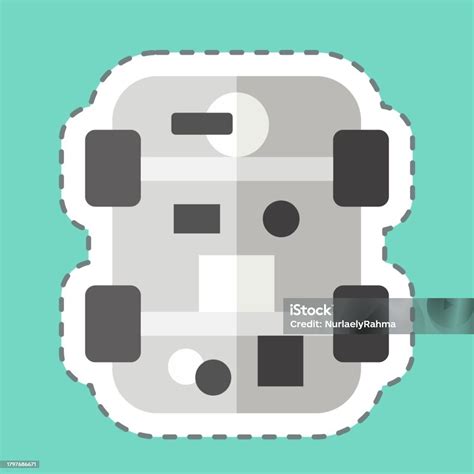 스티커 라인 컷 구동계 자동차 정비 기호와 관련이 있습니다 심플한 디자인 편집 가능 간단한 일러스트레이션 검사 보기에 대한 스톡 벡터 아트 및 기타 이미지 Istock