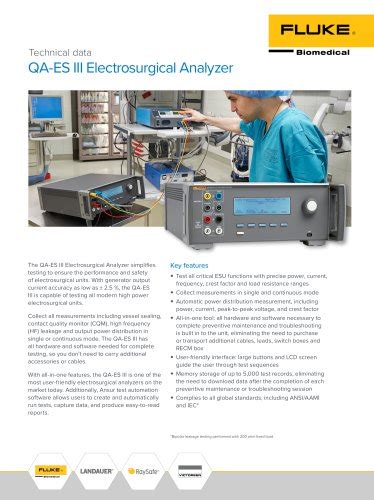 Esa615 Fluke Health Solutions Pdf Catalogs Technical Documentation