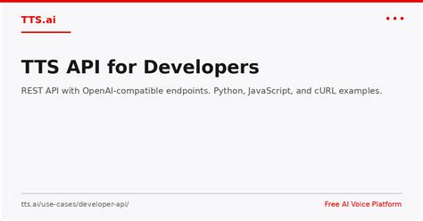 Text To Speech Api For Developers Build Voice Apps Chatbots Saas