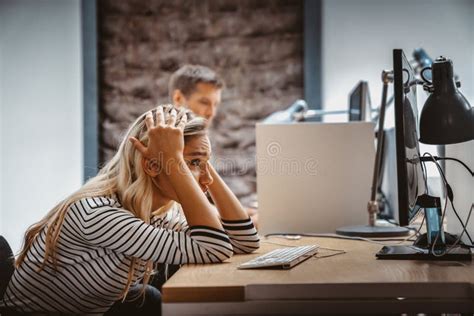 Young Woman Tired Exhausted From Working Hard Bored And Frustrated