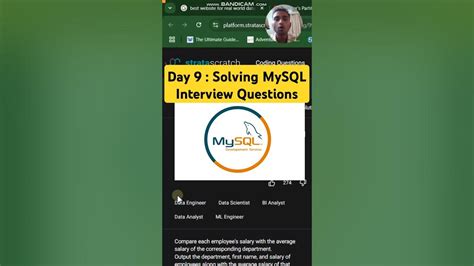 Day 9 Mysql Interview Prep Over And Partition By Shorts Mysql Coding Pythonprogramming