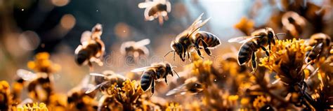 Bee Foraging For Nectar The Role Of Bees In Pollination And Environmental Health Generative Ai
