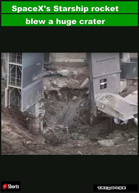 Spacexs Starship Rocket Blew A Huge Crater Into The Concrete Launchpad