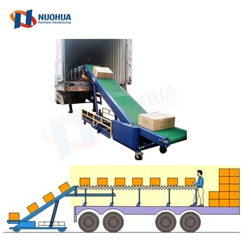 Truck And Container Loading And Unloading Customized Flat Extendable Telescopic Belt Conveyor