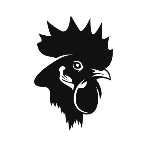 Premium Vector Black Chicken Head Illustration