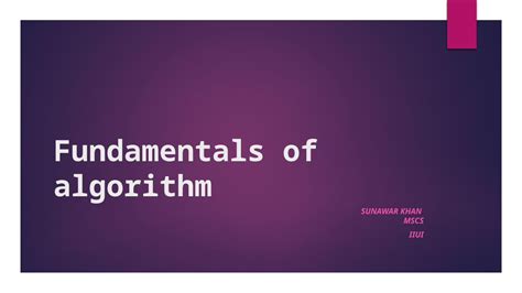 Pptx Fundamentals Of Algorithm Dokumentips