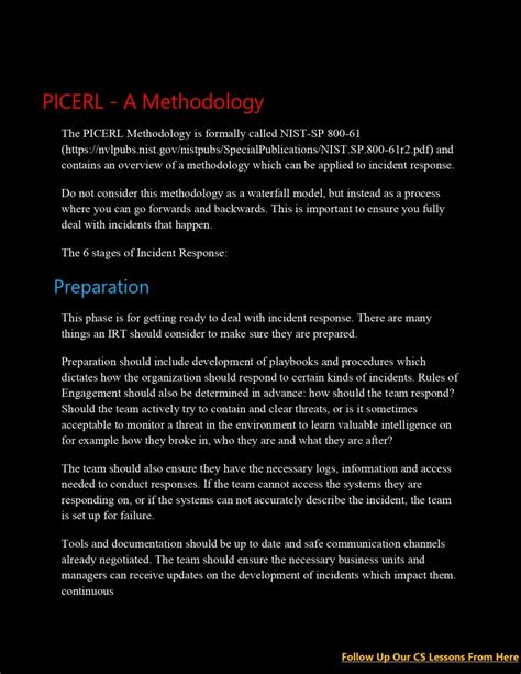 Cyber Security Incident Response Cs Lesson 14 Pdf Connect 4 Techs