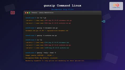 Gzip Command Linux Complete Guide To Compress And Decompress Files Codelucky