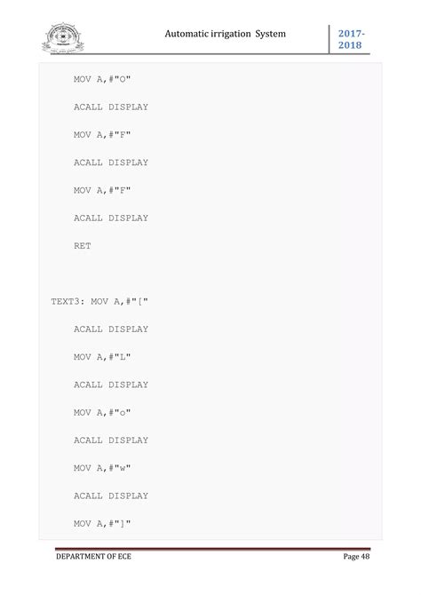 Automatic Irrigation System By Using 89s52 Pdf Agriculture Industries