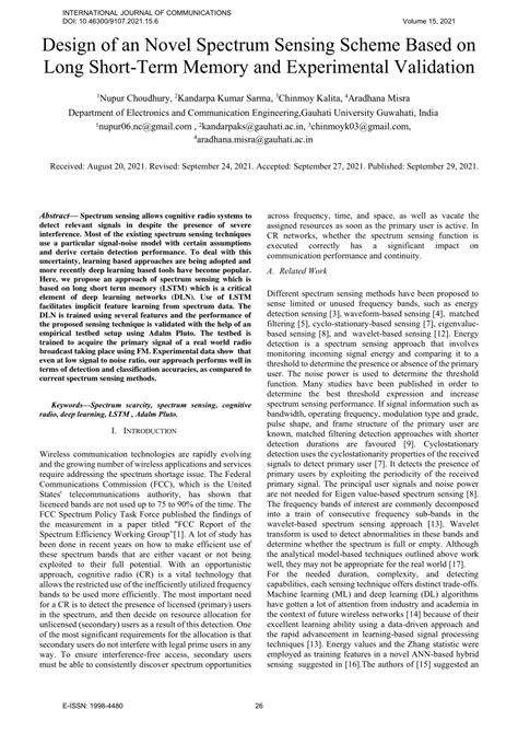 Pdf Design Of An Novel Spectrum Sensing Scheme Based On Long Short Term Memory And