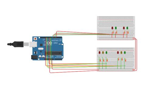 Circuit Design Semáforo Programado Con Arduino Tinkercad