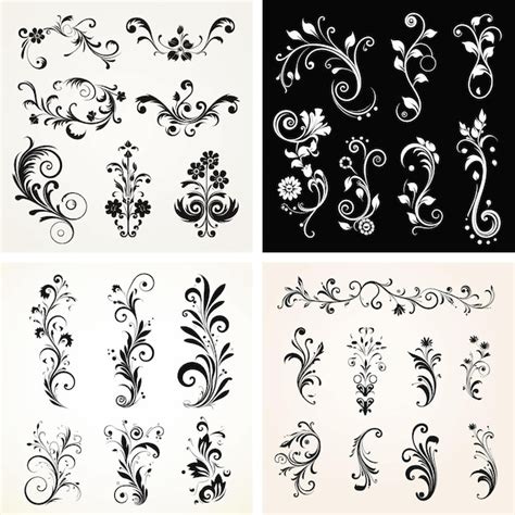 Premium Vector Flourish Vignette Scroll Victorian Curl Swirl Certificate Calligraphic Corner