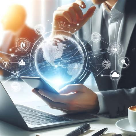 Businessman Using Mobile Smartphone And Icon Network Connection Data With Growth Graph Customer