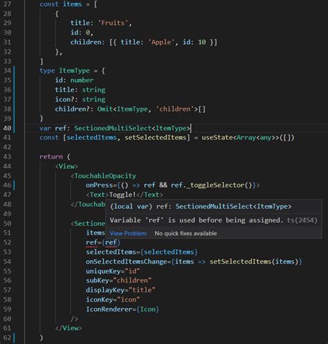 Typescript Error When Using Ref · Issue 240 · Renrizzoloreact Native