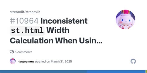 Inconsistent `sthtml` Width Calculation When Using Streamlit Pages With Sidebar After Updating