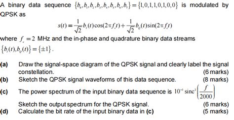 Solved A Binary Data Sequence Bo B B Bb B B