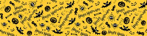 전통적인 휴일 기호 호박 잭 랜턴 좀비 박쥐 거미 사탕의 해피 할로윈 원활한 패턴 인사말 카드 초대장 파티 포스터 포장지를위한 재미있는 질감 10월에 대한 스톡 벡터 아트