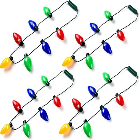 Christmas Necklaces Windy City Novelties Plaid Santa Hat Led