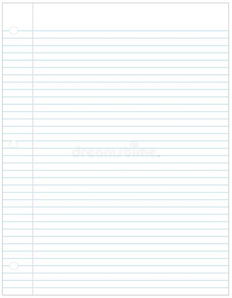 Sheet Of Loose Leaf Paper Stock Vector Illustration Of Assignment