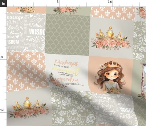 Queen Esther Patchwork Fabric Spoonflower