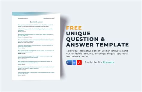 Free Editable Question Templates In Word To Download