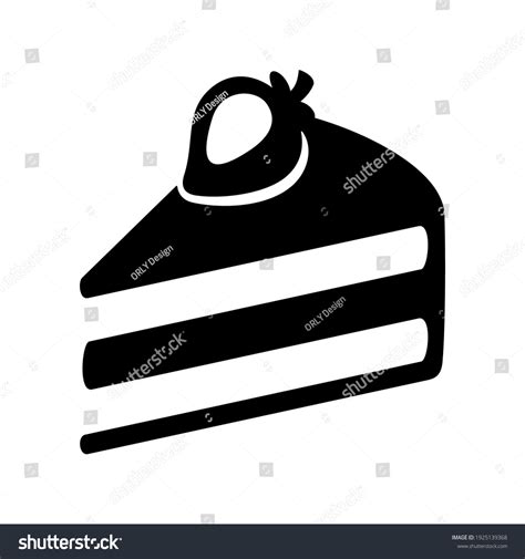 Hand Drawn Cake Slice Icon Black Stock Vector Royalty Free 1925139368
