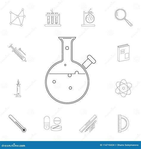 Laboratory Flask Icon Detailed Set Of Science And Lab Illustrations Premium Quality Graphic