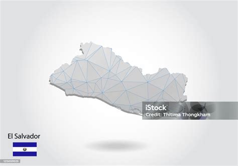 어두운 배경에 다각형 스타일의 트렌디 한 삼각형 디자인엘살바도르의 벡터지도 현대 3d 종이 컷 아트 스타일의지도 모양 레이어드 페이퍼크래프트 컷아웃 디자인 0명에 대한 스톡