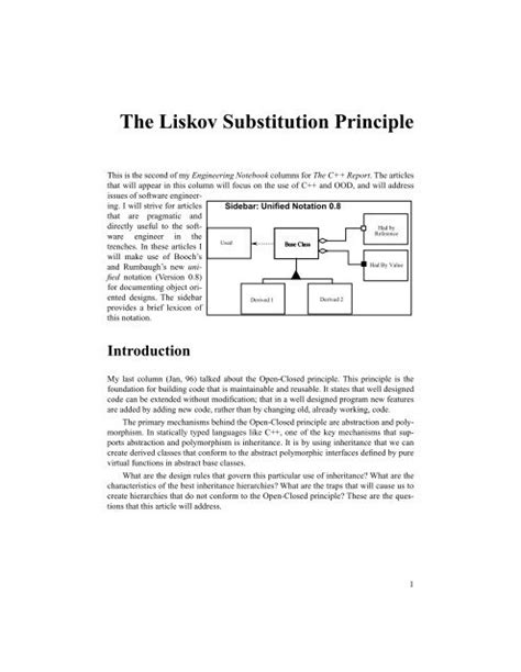 The Liskov Substitution Principle Object Mentor