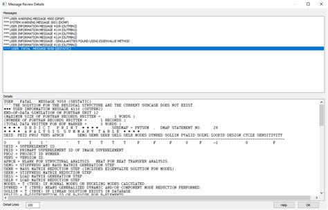 User Fatal Message 9058 Sestatic For A Loaded Plate Rfea