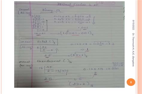 Number Systems Binary Decimal Octal Hexadecimal And Coversionpptx