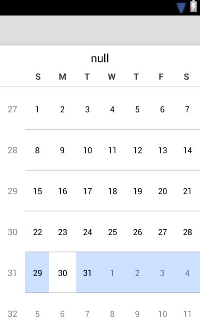 Android Calendar View For Date Picker Stack Overflow