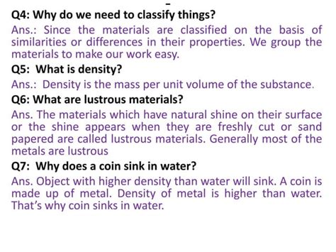Sorting Material Into Groups Extra Questions Pptx