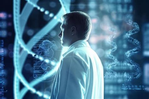 Premium Ai Image Doctor Or Scientist Using Smart Visual Interface Screen Information Molecule