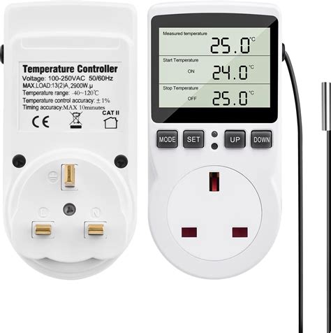 Diymore Digital Thermostat 230v Temperature Controller Socket Outlet 13a Timer Switch Plug With