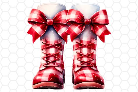 Christmas Boots Watercolor Clipart Png Graphic By Dreanartdesign