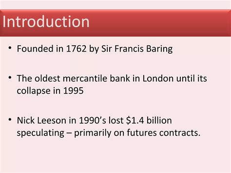 The Barings Bank Collapse Ppt