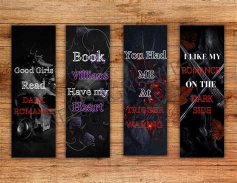 Dark Romance Reader Bookmarks Digital Printable Bookmarks Spicy