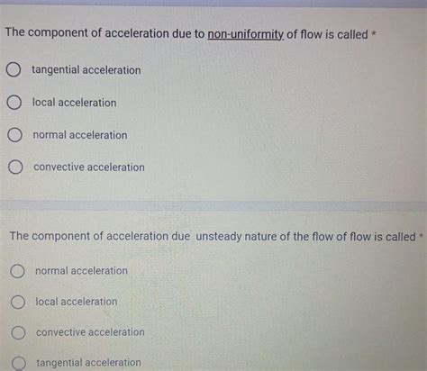Solved The Component Of Acceleration Due To Non Uniformity