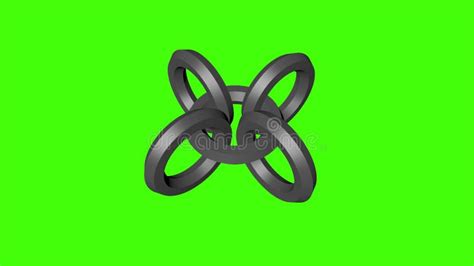 Artistic 3d Object Rotating Looping Animation On Green Screen Chroma Key Element Stock Video