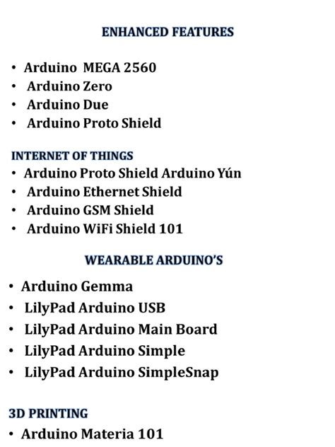 Different Types Of Arduino Board Pdf